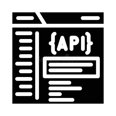 Api Documentation Technical Writer Glyph Icon Vector Illustration Stock