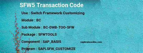 Sfw5 Sap Tcode For Switch Framework Customizing