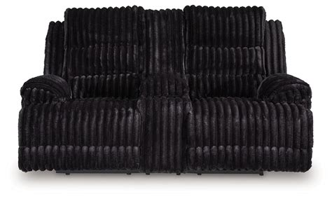 Rhine Falls Onyx Double Reclining Power Loveseat With Console