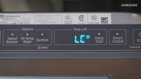 Samsung Dishwasher Error Code Lc Or Le Meaning With Solution
