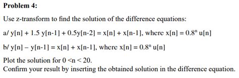 Solved Use Z Transform To Find The Solution Of The Chegg