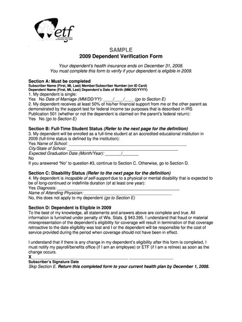 2009 Dependent Verification Form Bussvc Wisc Fill Out And Sign Online Dochub