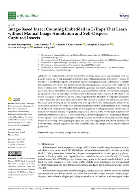 PDF Image Based Insect Counting Embedded In E Traps That Learn Without Manual Image Annotation