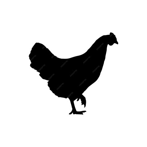 Silueta De Gallina Vector Premium