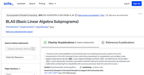 Blas Basic Linear Algebra Subprograms Scite Report