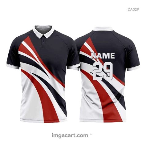Cricket Jersey Design Black And White With Red Lines Imgecart