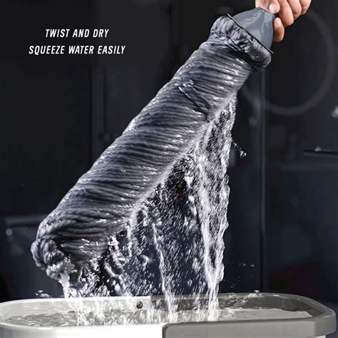 Mop Kain Besar 50cm Easy Squeeze Twist Mop 110cm Long Handle Wet Dry