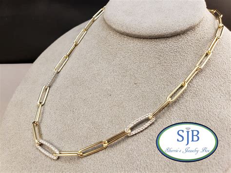 Gold Chains Paperclip Chains Diamond Link Chains 14k Two Tone