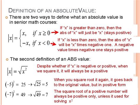 Section 7 1 Definition And Evaluating Absolute Values
