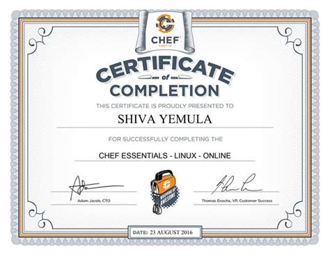 Chef Training Certificate Pdf