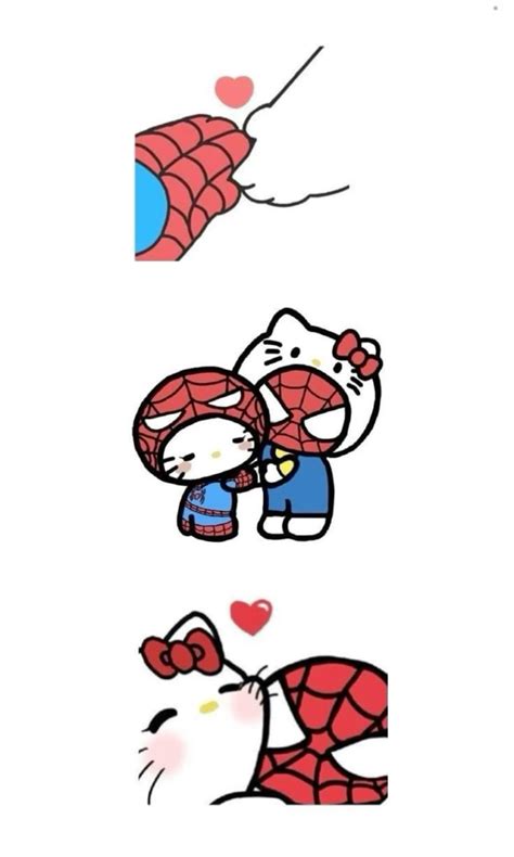 Hellokitty And Spider Man💘 Hello Kitty Crafts Hello Kitty Drawing