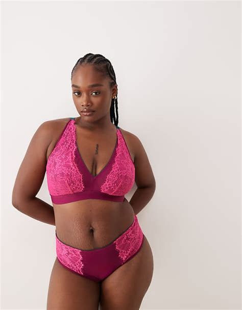 Lemonade Dolls Fuller Bust Synergy Lace And Mesh Bralette In Burgundy
