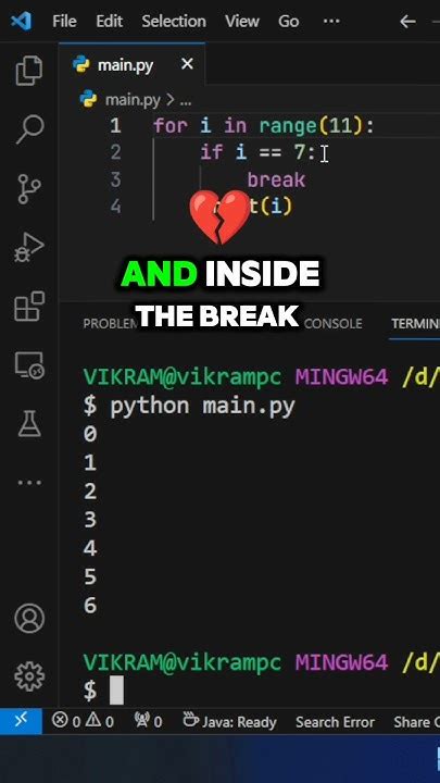 Break And Continue Python Code Programmer Shorts Youtube