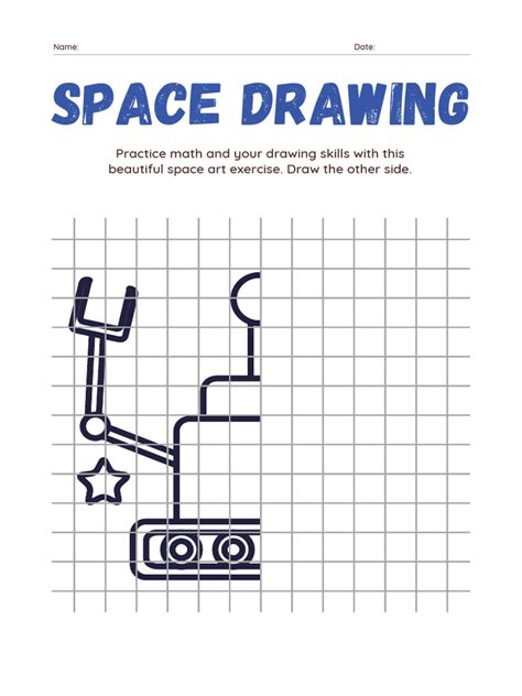 Space Draw The Other Side Worksheet Set Pdf