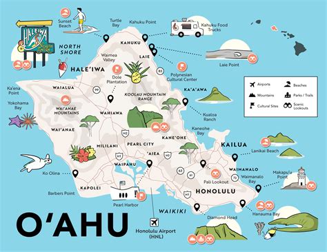 8 Oahu Maps With Points Of Interest Oahu Vacation Hawaii Honeymoon Hawaii Trip Planning