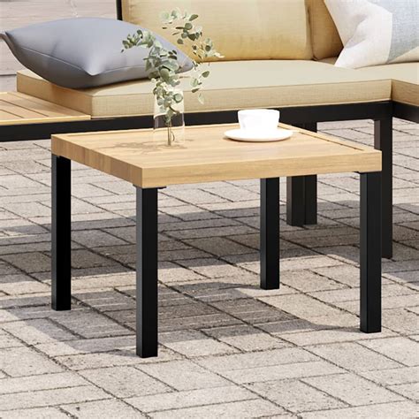Table Basse De Jardin Noir 55x55x395 Cm Acier Enduit De Poudre Leroy