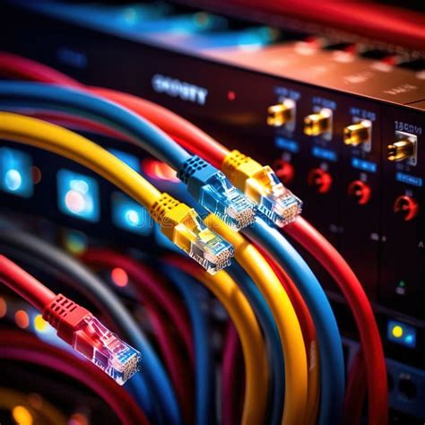 Network Cables Used In Data Center Stock Illustration Illustration Of Electronic Computer