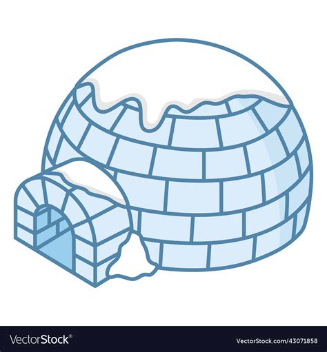Igloos Left Flat Royalty Free Vector Image Vectorstock