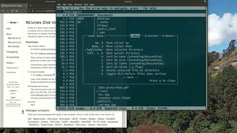 Ncurses Disk Usage Command Line Utility For Gnulinux Youtube