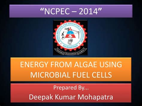 Energy From Algae Using Microbial Fuel Cells Pptx