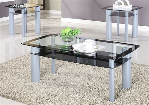 Glass Top Coffee Table Set