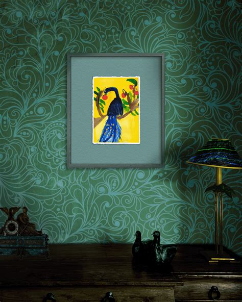 Peacock Eating Apple Watercolor By Rita Winklerslug Peacock Apple Art