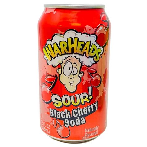 Warheads Sour Black Cherry Soda 355ml Candy Funhouse Candy