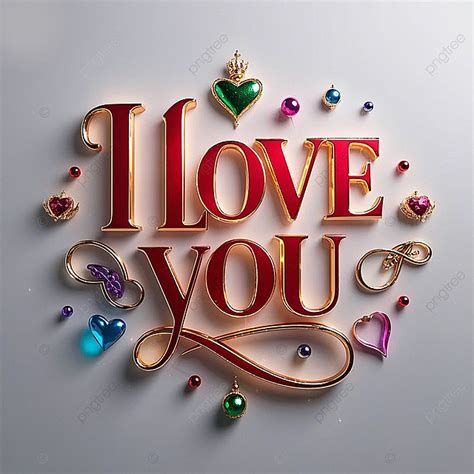 Stunning Love Lettering With 3d Gloss And Decorative Cute Elements