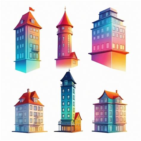 Real Color Buildings Vectors And Illustrations For Free Download