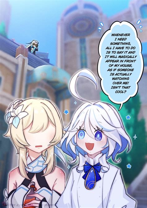 Lumine Furina And Neuvillette Genshin Impact Drawn By Mamaprofennn