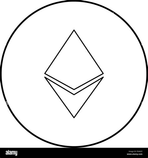 Etherium Icon Black Color In Circle Round Outline Stock Vector Image