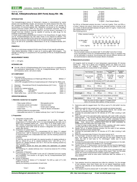Fillable Online Rat 2 6 Sialyltransferase E41 Form Assay Kit Ibl
