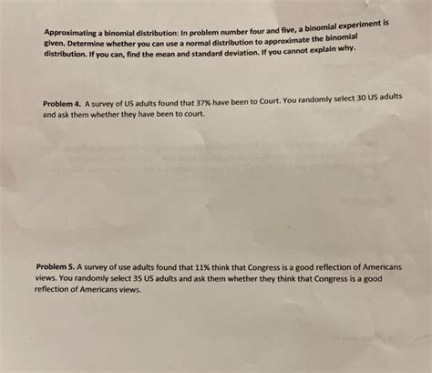 Solved Approximating A Binomial Distribution In Problem Chegg