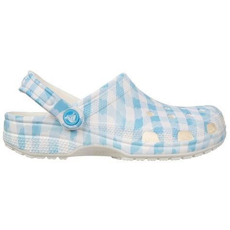 Crocs Unisex Classic Gingham Clogs Whiteblue Big W