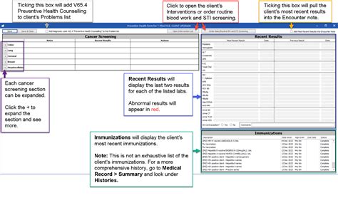 Preventive Health Form Profile Emr User Help