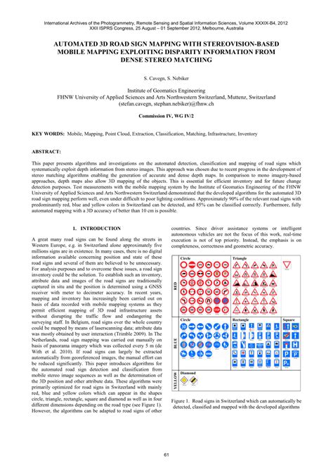 Pdf Automated 3d Road Sign Mapping With Stereovision Based Mobile Mapping Exploting Disparity