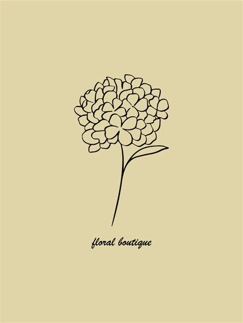 Hydrangea Logo Template For Floral Boutique