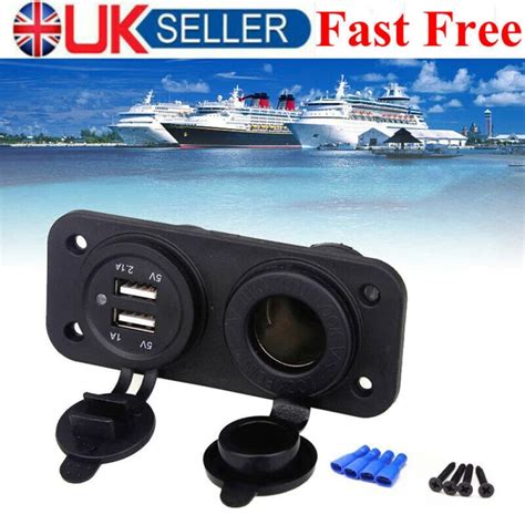 12v 24v Motorhome Camper Van Caravan Dual Usb Socket Charger Power