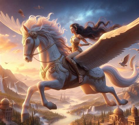 Amazon Warrior Riding A Pegasus By Fantasystar125 On Deviantart