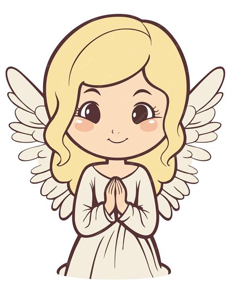 Niña ángel Rubia Sonriente Vector Premium