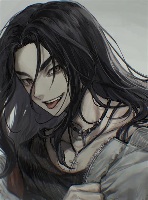 Safebooru 1boy Baji Keisuke Black Hair Black Shirt Brown Eyes