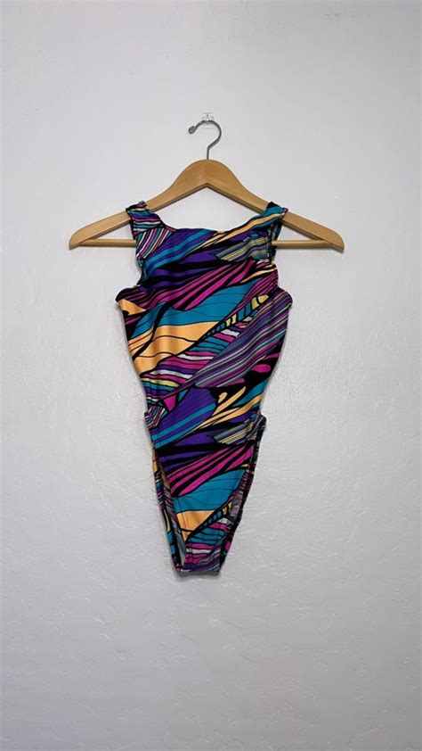 80s Vintage Neon Leotard Gem