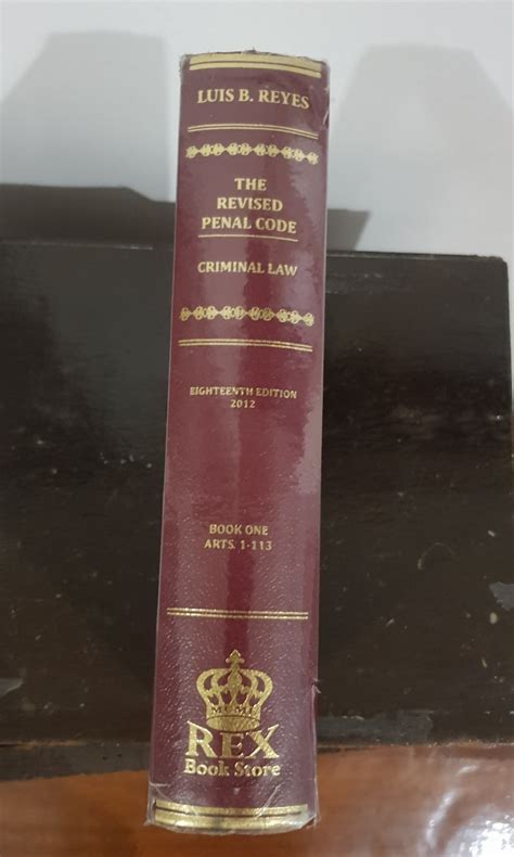 Revised Penal Code Reyes 2012 Hobbies And Toys Books And Magazines