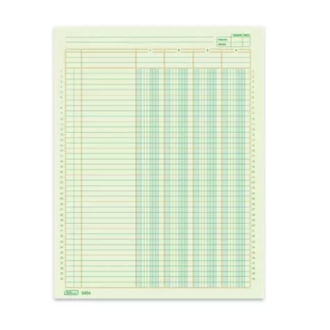 Adams Analysis Pad 8 12 X 11 100 Pages 50 Sheets 6 Columns Green 5b7