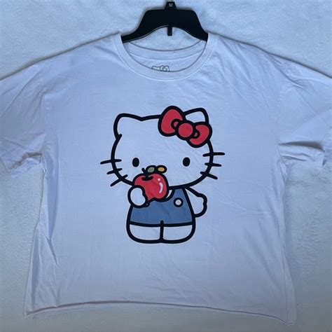 Sanrio Tops Hello Kitty By Sanrio Womens White Graphic Tshirt Size