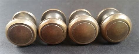 4 Solid Brass Small Stacking Barrister Bookcase 12dia Knobs Drawer Pulls K18 Ebay