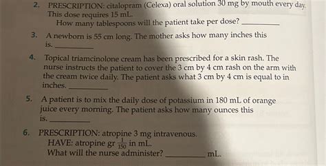 Solved Prescription Citalopram Celexa ﻿oral Solution 30mg