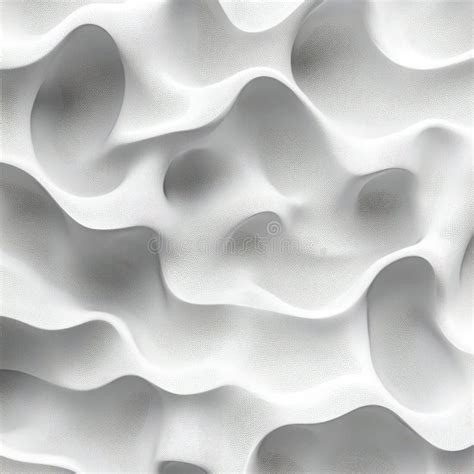 Abstract White Undulating Texture With 3d Organic Shapes Stock