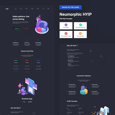 Premium Psd Nuemorphic Hyip Design Ui