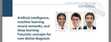 Ai4dentistry Artificialintelligence Machinelearning Neuralnetworks Chia Wei Wu